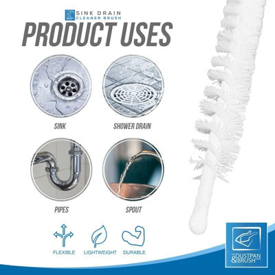 Flexible Sink and Shower Drain Cleaning Brush Unblocker - Pack of 2