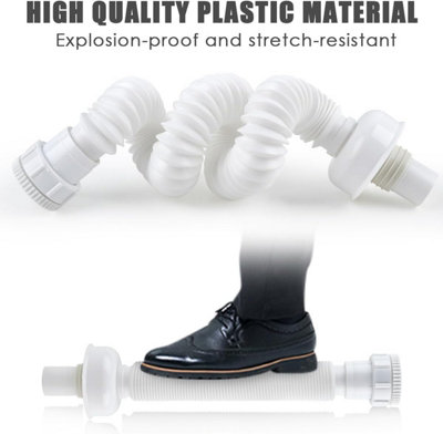 Flexible Waste Pipe 1 1/4"inch40,50mm Universal Pipe Connector Waste ...