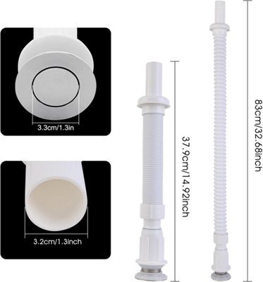 Flexible Waste Pipe Connector Kit , 1 1/4 Inch Universal Plumbing Trap ...