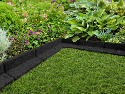 FlexiBorder 2 x 90 Degree Inside Corner Black - Rubber Lawn Edging ...