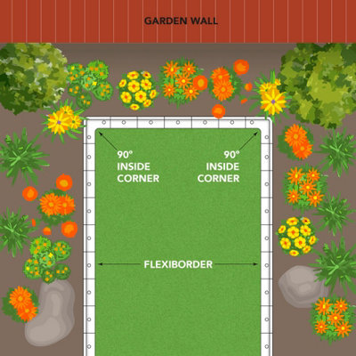 FlexiBorder 2 x 90 Degree Inside Corner Brown - Rubber Lawn Edging ...