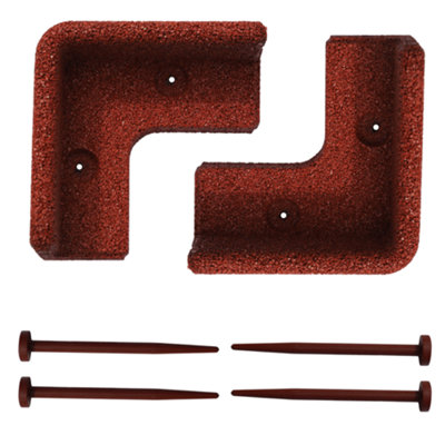 FlexiBorder 2 x 90 Degree Inside Corner Terracotta - Rubber Lawn Edging ...