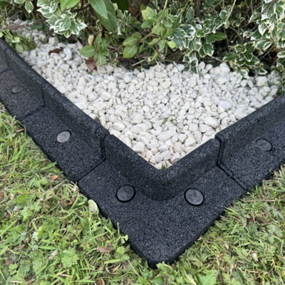 FlexiBorder 2 x 90 Degree Outside Corner Black - Rubber Lawn Edging ...