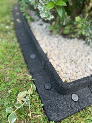 FlexiBorder 2 x 90 Degree Outside Corner Black - Rubber Lawn Edging ...