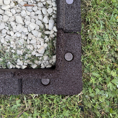 FlexiBorder 2 x 90 Degree Outside Corner Brown - Rubber Lawn Edging ...