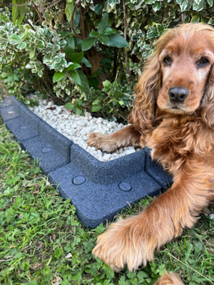FlexiBorder 2 x 90 Degree Outside Corner Grey - Rubber Lawn Edging ...