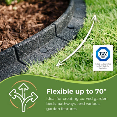 FlexiBorder Black 2 x 1m Flexible Garden Edging for Garden Borders ...