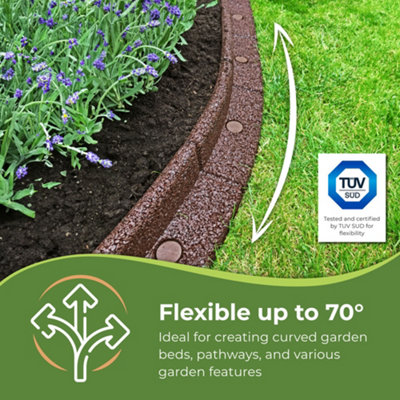 FlexiBorder Brown 6 x 1m Flexible Garden Edging for Garden Borders ...