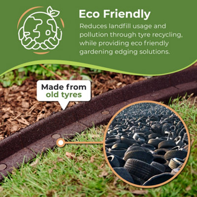 FlexiBorder Brown 6 x 1m Flexible Garden Edging for Garden Borders ...