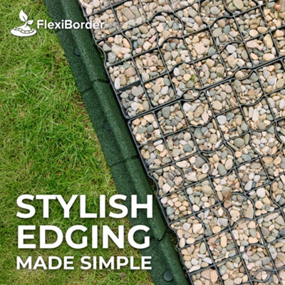 FlexiBorder Green 2 x 1m Flexible Garden Edging for Garden Borders ...