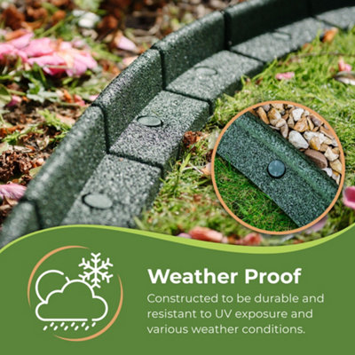 FlexiBorder Green 2 x 1m Flexible Garden Edging for Garden Borders ...