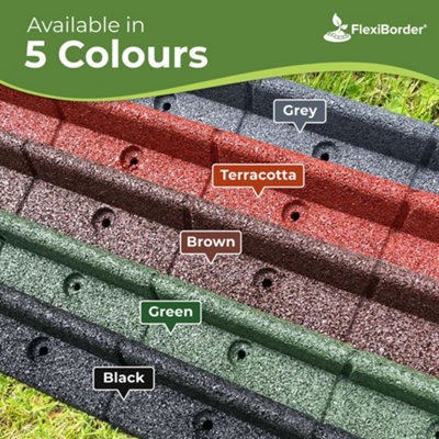 FlexiBorder Green 2 x 1m Flexible Garden Edging for Garden Borders ...