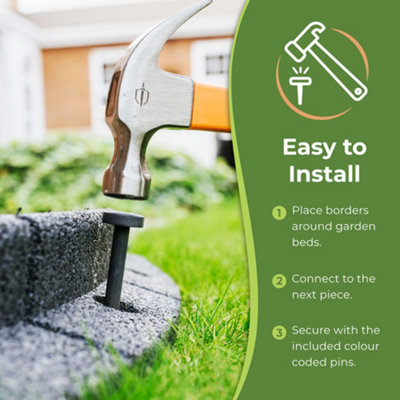 FlexiBorder Green 6 x 1m Flexible Garden Edging for Garden Borders ...