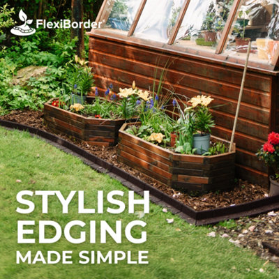 FlexiBorder Grey 6 x 1m Flexible Garden Edging for Garden Borders ...
