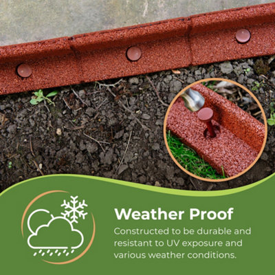 FlexiBorder Terracotta 6 x 1m Flexible Garden Edging for Garden Borders ...