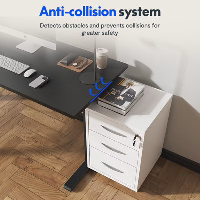 FlexiSpot Adjustable Height Standing Electric Corner Table Stand Black ...