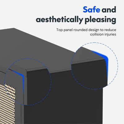 FlexiSpot Cabinet/Sideboard with 2 Rattan Doors Adjustable feet Design in Black