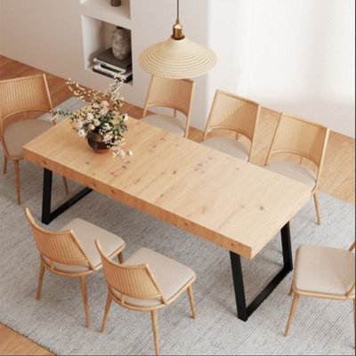 FlexiSpot Extendable Dining Table with MDF Desktop and Steel Frame 80kg Load Capacity Fixed ...