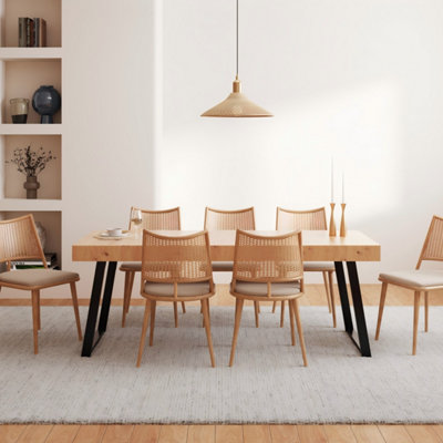 FlexiSpot Extendable Dining Table with MDF Desktop and Steel Frame 80kg Load Capacity Fixed ...