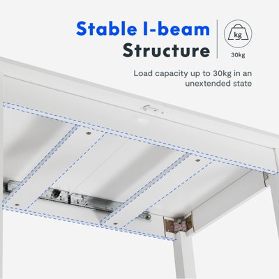 FlexiSpot Extendable Dining Table with Telescopic Slide and Eco-Friendly Board for Daily Use and ...