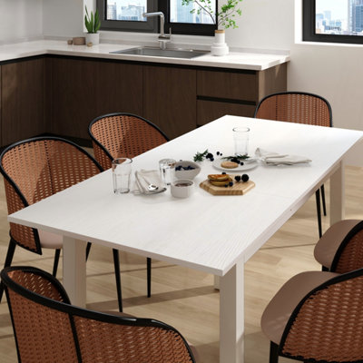 FlexiSpot Extendable Dining Table with Telescopic Slide and Eco-Friendly Board for Daily Use and ...