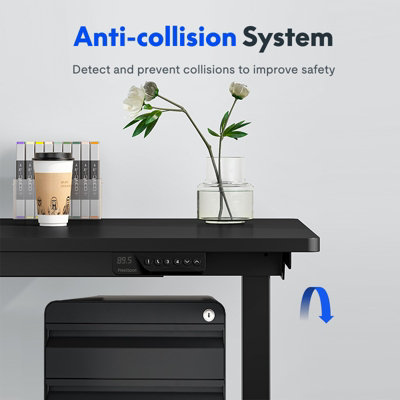 FlexiSpot Height Adjustable Standing Desk Frame in Black with Dual ...