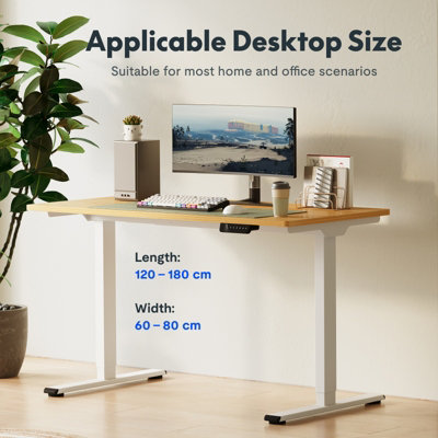 FlexiSpot Height Adjustable Standing Desk Frame in Black with Dual ...