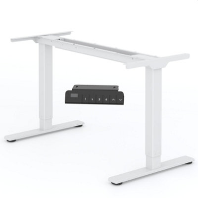 FlexiSpot Height Adjustable Standing Desk Frame in White with Dual ...