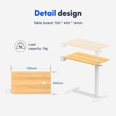 FlexiSpot Multi-functional Adjustable Side Table in White with hidden ...