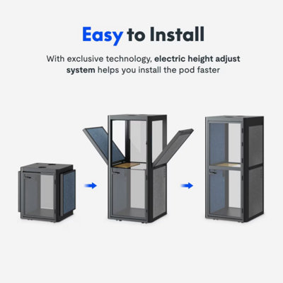Flexispot Solo Office Meeting Pod Height-adjustable 20-30dB Acoustic Phone Booth