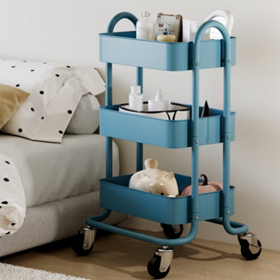 FlexiSpot Triple Storage Trolley with 4 Swivel Castors in Matte Light ...
