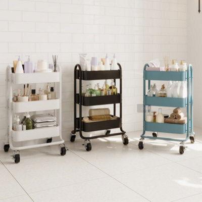 FlexiSpot Triple Storage Trolley with 4 Swivel Castors in Matte Light ...