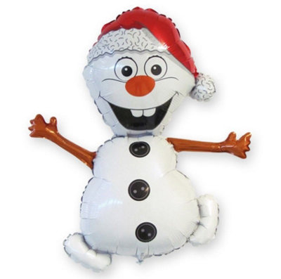 Flexmetal Happy Snowman 40" Foil Balloon Christmas Party Decoration ...