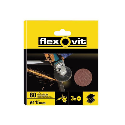 Flexovit Aluminium Oxide Fibre Discs 115mm Multi Colour (3 x 36g co)