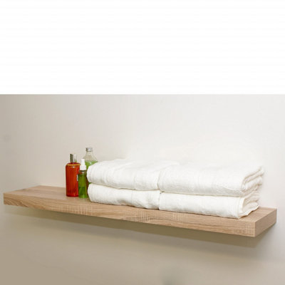 Floating Shelf Kit, Oak, 115x25x5cm | DIY at B&Q