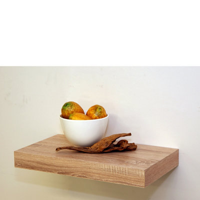 Floating Shelf Kit, Oak, 44.5x25x5cm | DIY at B&Q