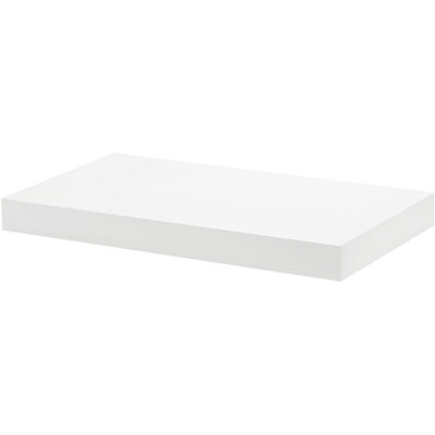 Floating Shelf Kit, Satin White, 57x30x5cm | DIY at B&Q