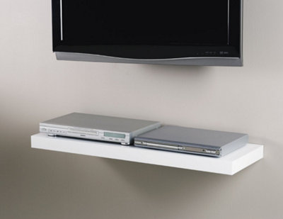 Floating Shelf Kit, Satin White, 90x30x5cm | DIY at B&Q