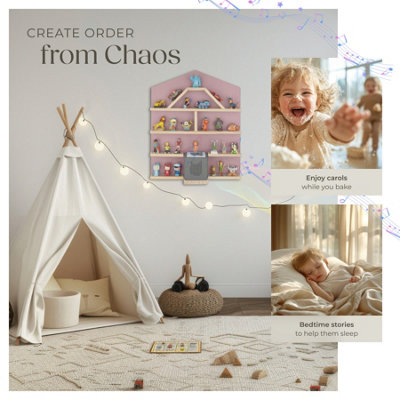 Floating Shelf Mylittle Story for up to 50 Tonies house design pink