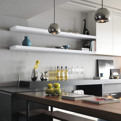 Floating Shelves, Large White Wall Shelves,Simple to Install Wooden ...