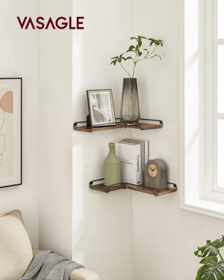 Floating Shelves, Set of 2, L-Shaped Corner Shelves for Wall, Corner ...