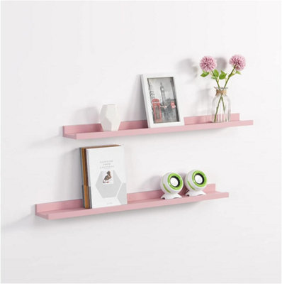 Floating Shelves Set of 2 Wooden Blush Shelf Wall Bookshelves Bookshelf ...