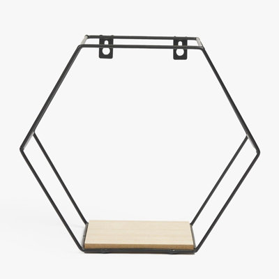 Floating Shelves Set of 3 Hexagon Shelving Wire Wall Rustic Display ...