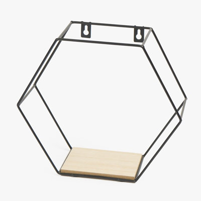 Floating Shelves Set of 3 Hexagon Shelving Wire Wall Rustic Display ...