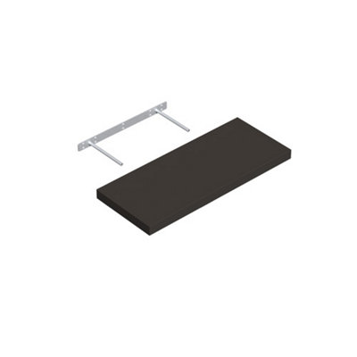 Floating Wall Mount Shelf Storage Shelves - Finish Black - Length 60cm ...
