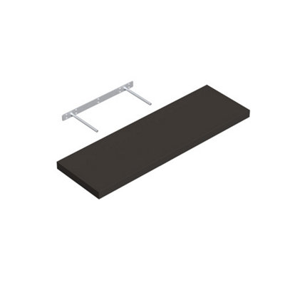 Floating Wall Mount Shelf Storage Shelves - Finish Black - Length 80cm ...