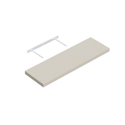 Floating Wall Mount Shelf Storage Shelves - Finish Grey - Length 80cm ...