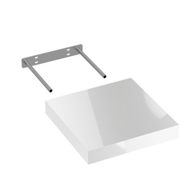 Floating Wall Mount Shelf Storage Shelves - Finish White High Gloss ...