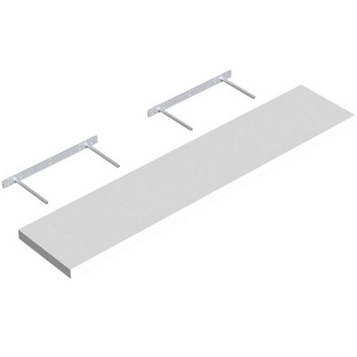 Floating Wall Mount Shelf Storage Shelves - Finish White - Length 120cm ...
