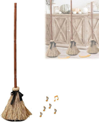Floating Witch's Broom, 43.5" Dancing Witch Broom, Animated Light up ...